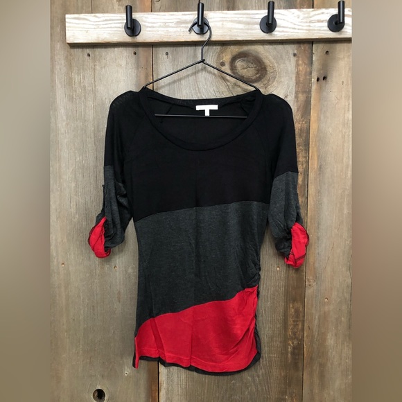 just ginger | Tops | Just Ginger Colorblock Red Black Cinched Side Top ...